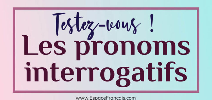 Exercices Pronoms Interrogatifs
